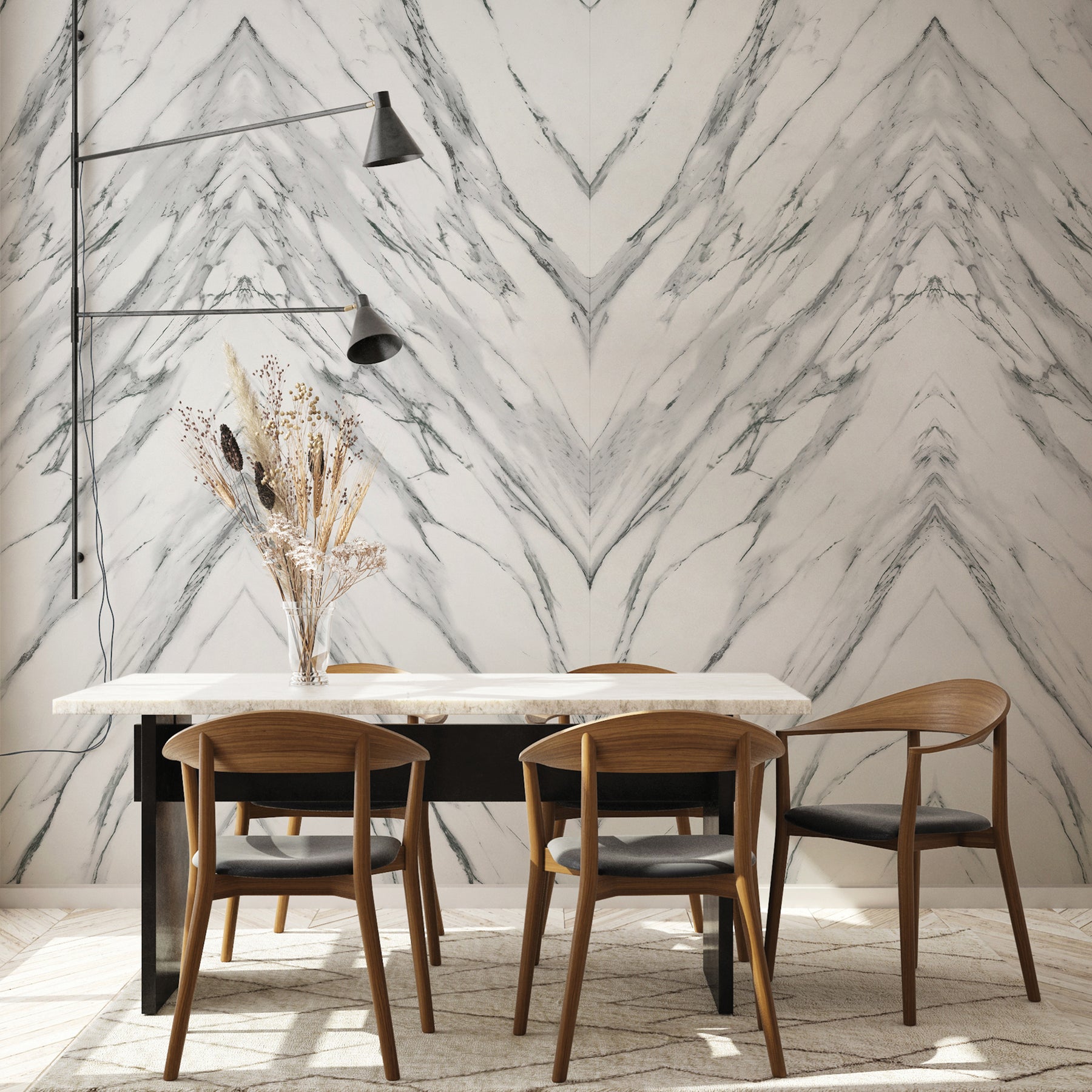 Book Matched Marble Peel and Stick Wall Mural – Tempaper