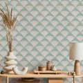 Sophisticated Deco Shell Peel and Stick Wallpaper | Tempaper & Co.