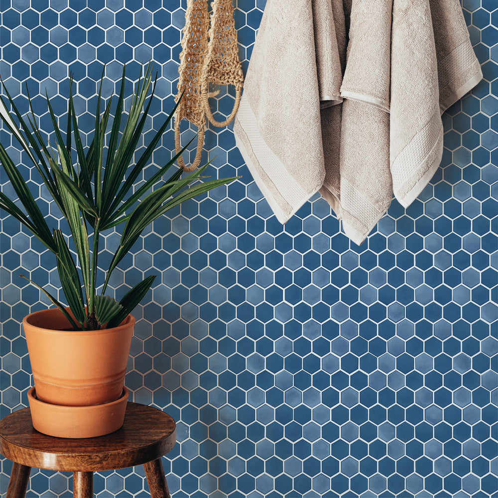Modern Hexagon Tile Peel And Stick Wallpaper | Tempaper & Co.