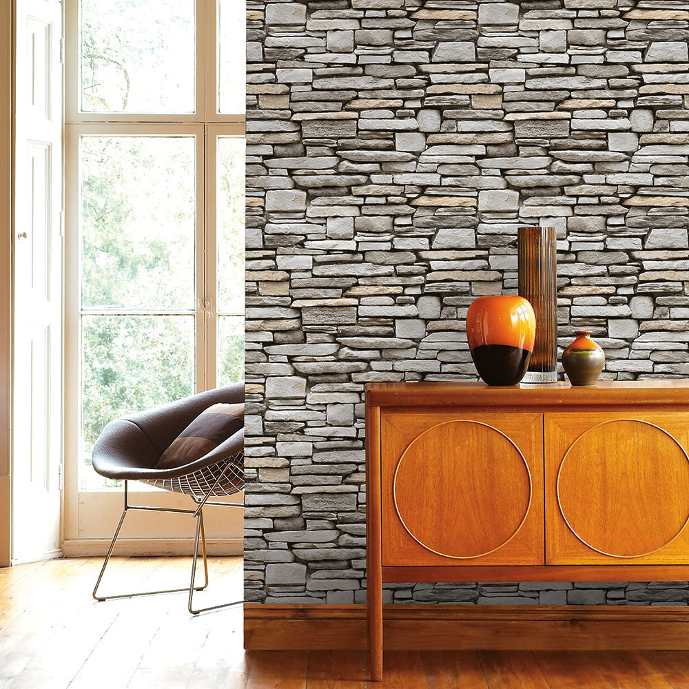 Realistic Stone Wallpaper - Self Adhesive Wallpaper - Tempaper ...