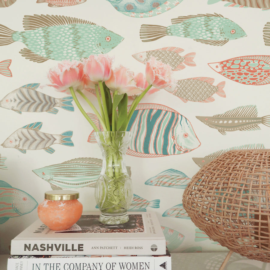 Coastal Marine Fish Peel and Stick Wallpaper | Tempaper & Co.