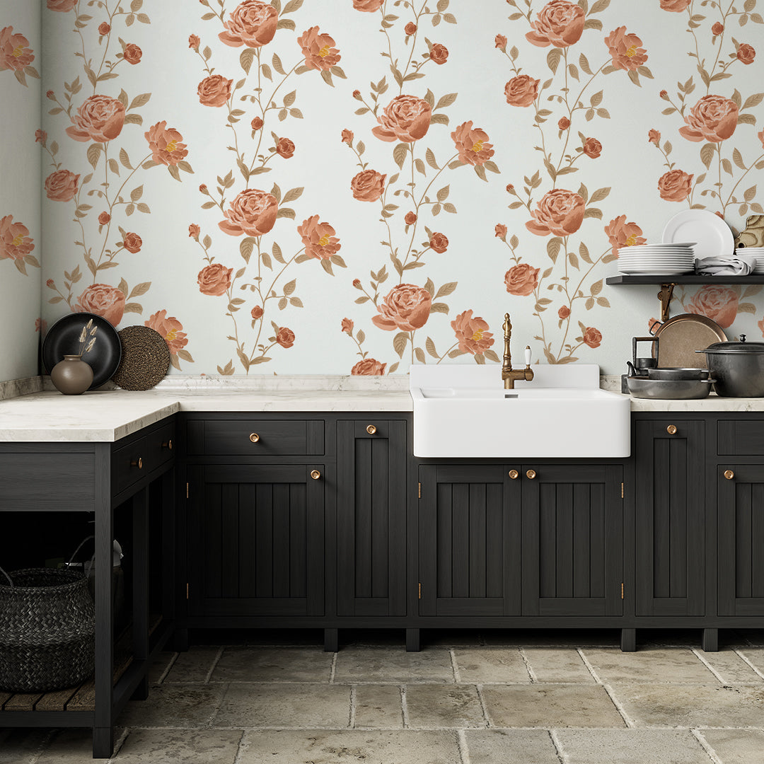 Transform Your Space with Rambling Rose Wallpaper - Tempaper – Tempaper ...