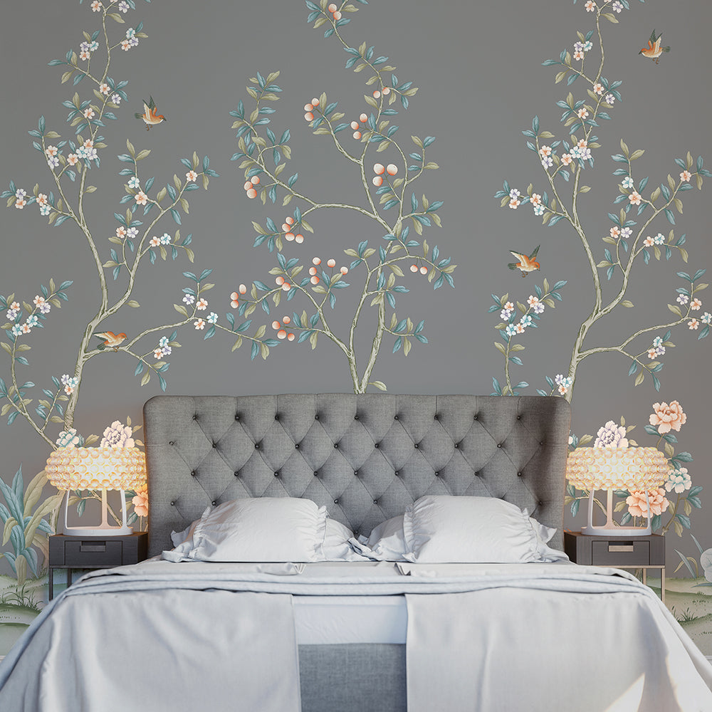 Lilly Custom Chinoiserie Wallpaper Mural - Shop Chinoiserie Today ...