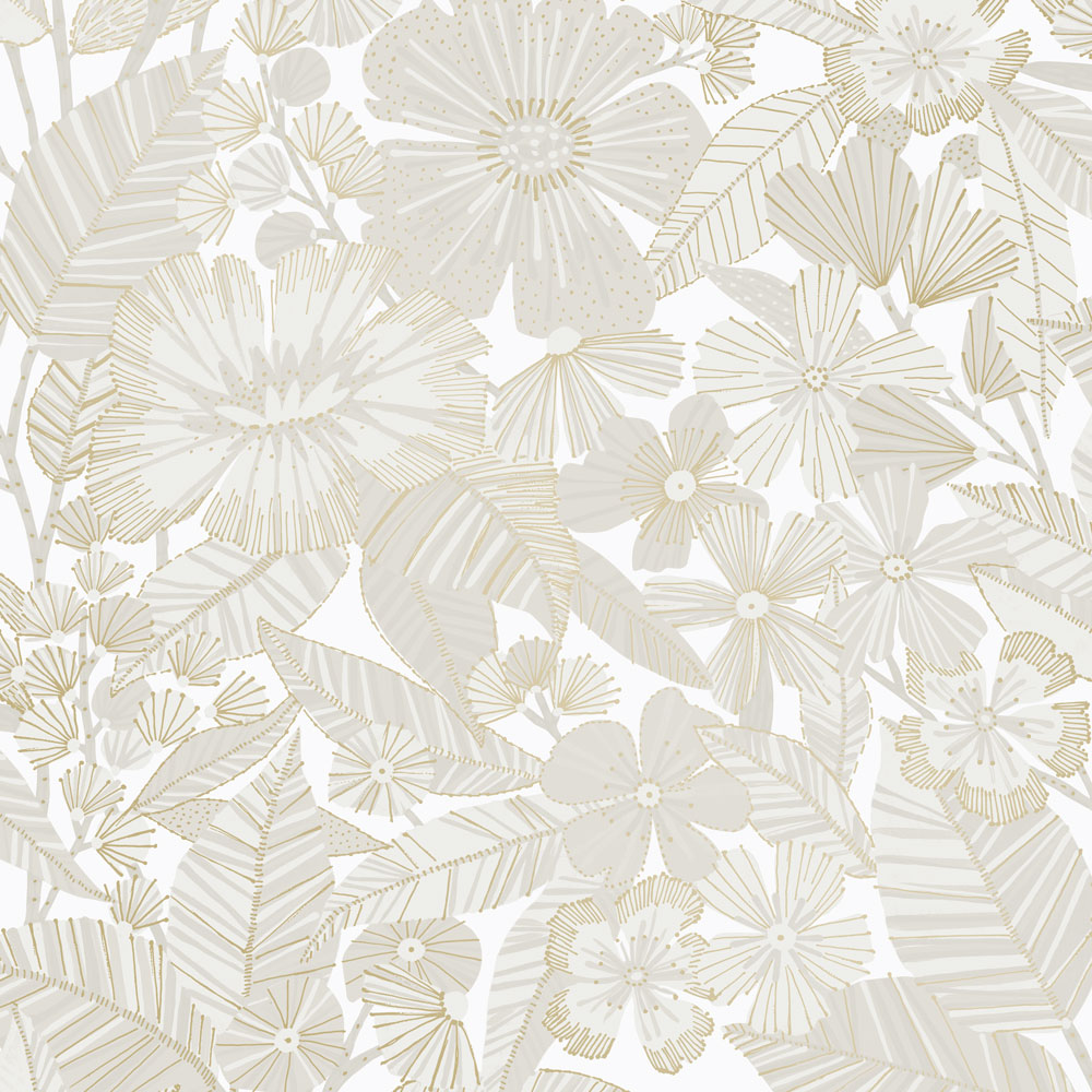Metallic Bloom Peel And Stick Wallpaper | Tempaper & Co.