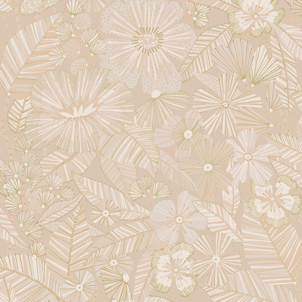 Metallic Bloom Peel and Stick Wallpaper | Tempaper & Co.