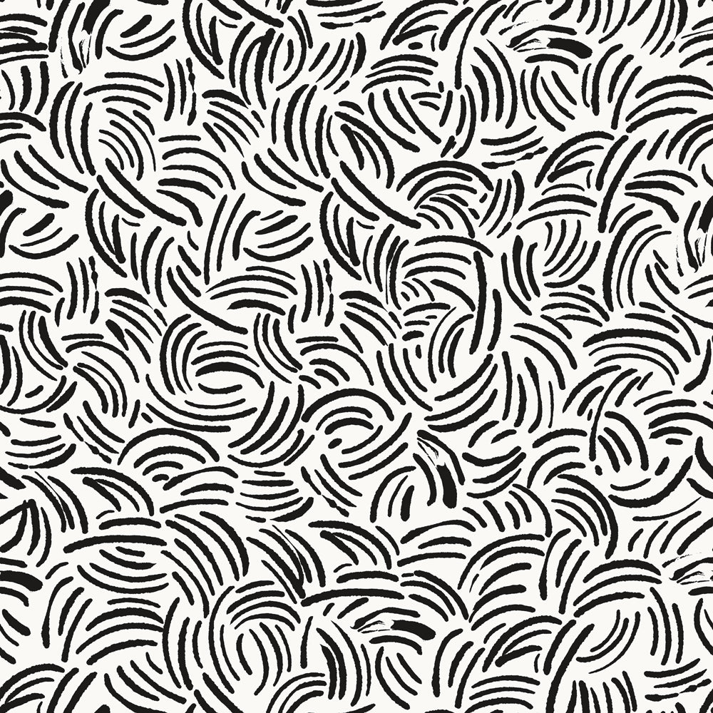 Black and White Abstract Markings Peel & Stick Wallpaper | Tempaper & Co.