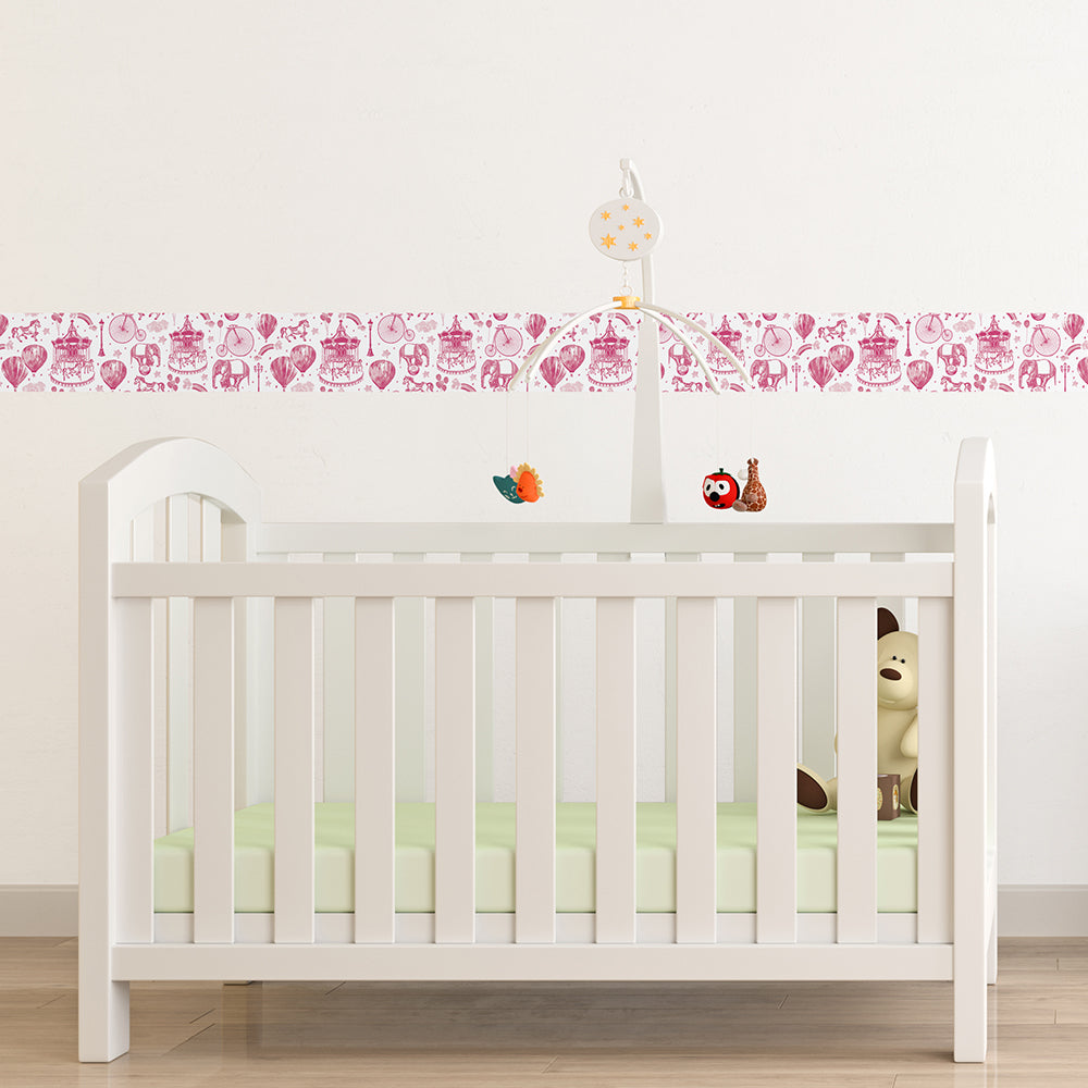 Carnival Toile Removable Wall Borders For Kids - Tempaper.com ...