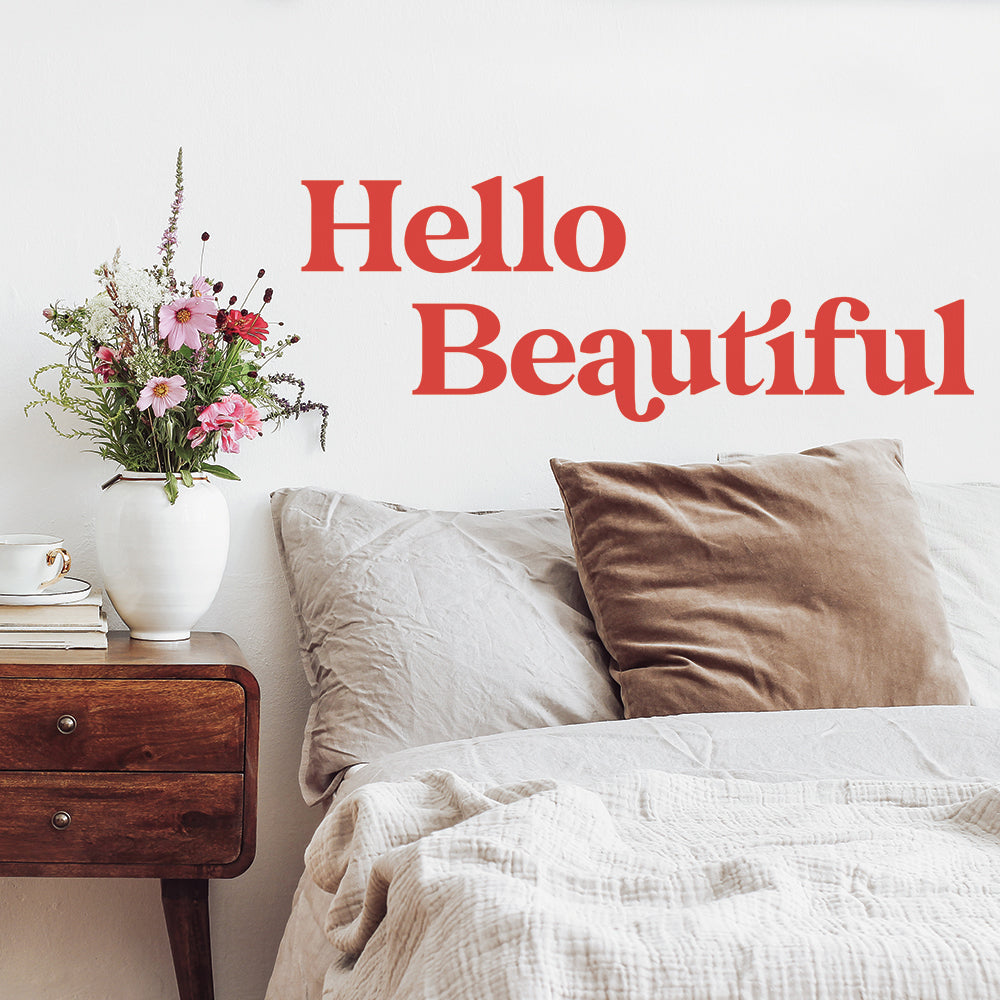 Hello Beautiful Wall Decal in Candy Red | Tempaper & Co.